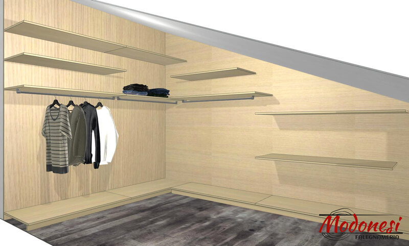 Cabina Armadio Mansarda con Pannelli per una Casa a Milano